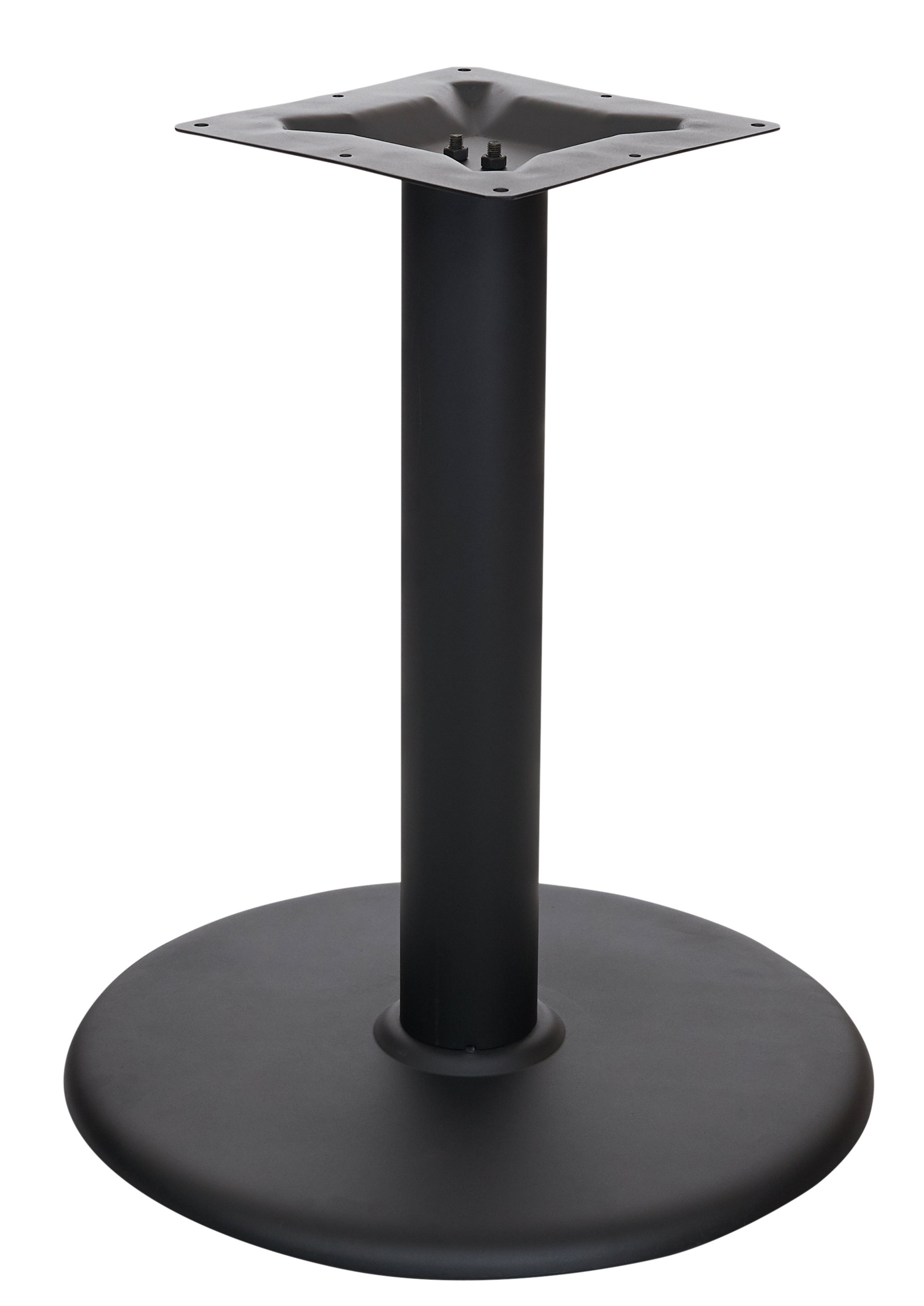 BFM Seating STB Black 22" Round Indoor Dining Height Table Base Bolt-On Plate | Wayfair